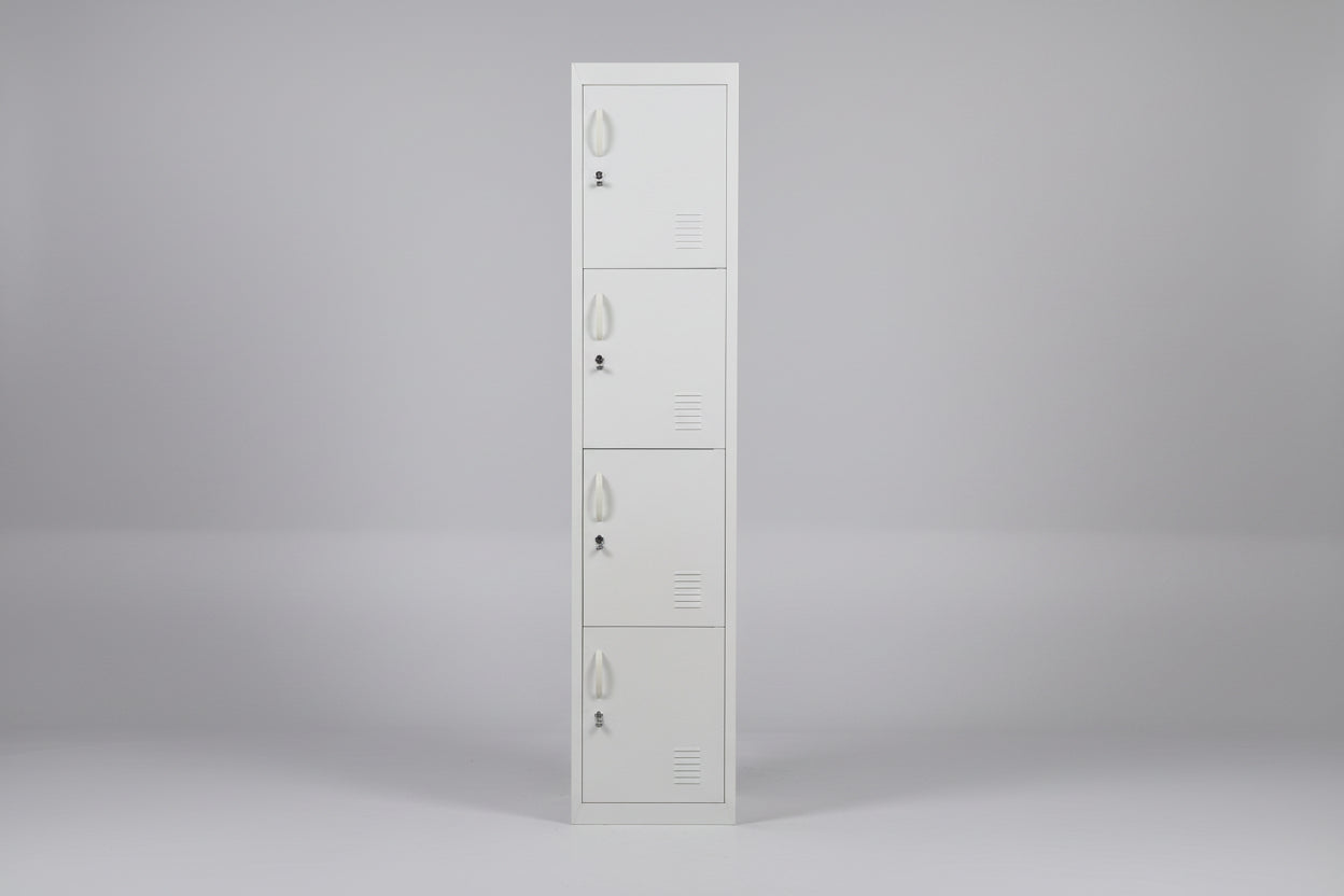 1.8H White 4 Door Locker – NZ Locker Shop