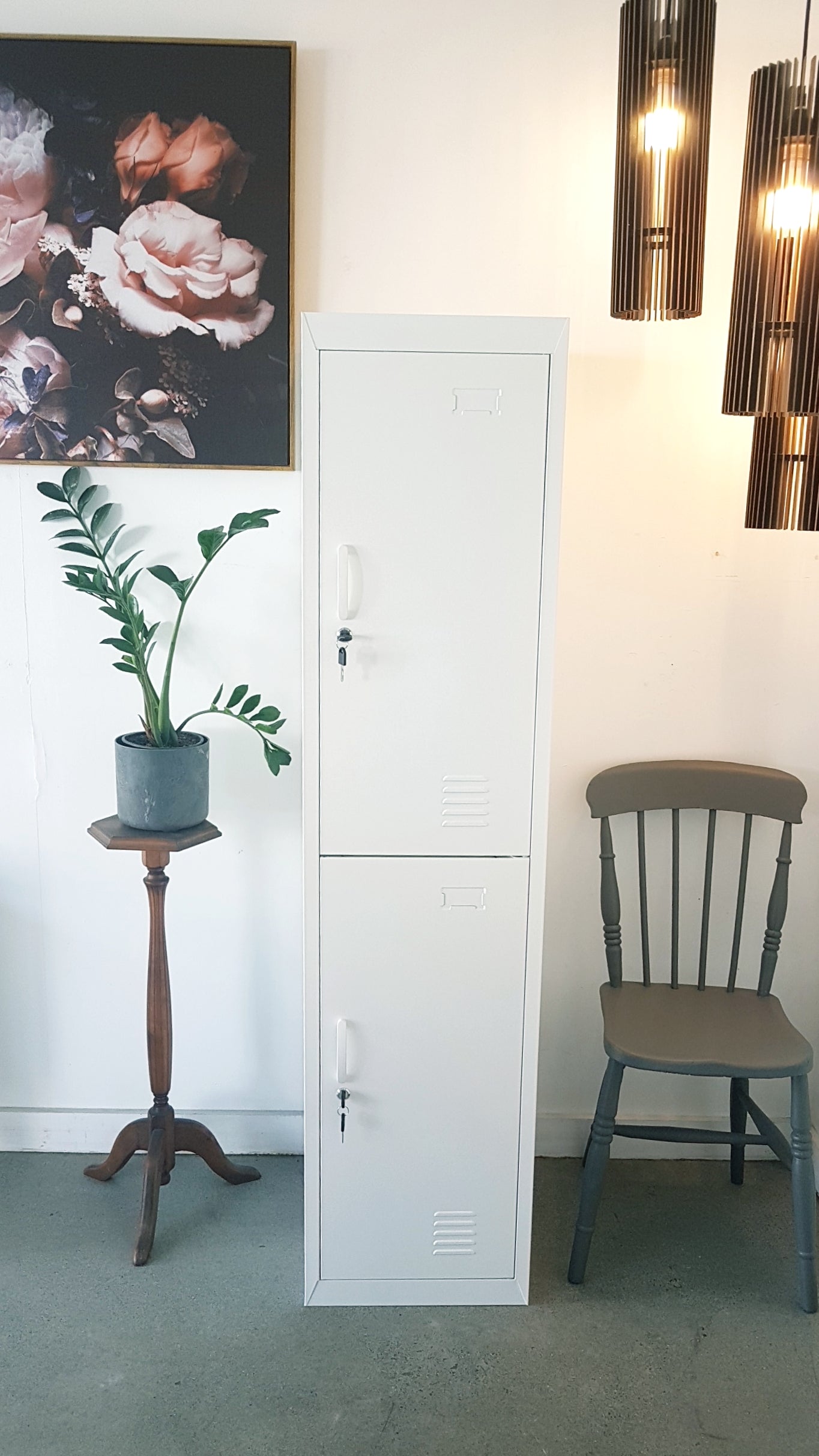 *Clearance* White 2 Door Locker – NZ Locker Shop